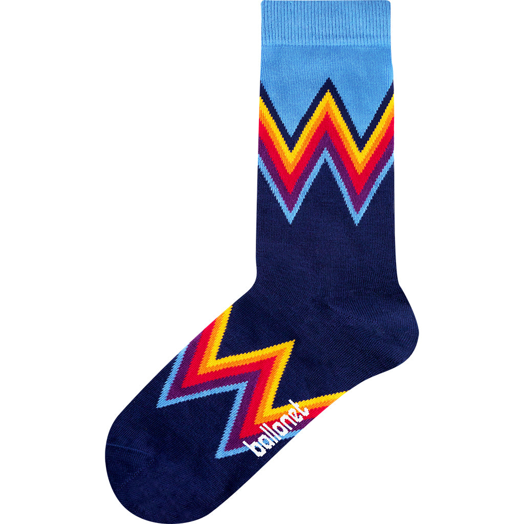 Ballonet Socks Women's Men's Blue Yellow Red Striped Crew Socks